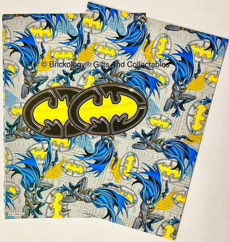 DC Comics Batman Wrapping Paper 2 Sheets 2 Tags Bat Shield Logo Gift ...