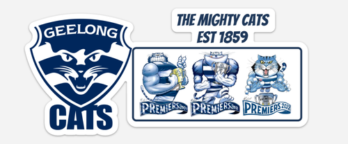 Geelong Cats Premiers Sticker 2009, 2011, 2022 Together (Size: 250 mm x ...