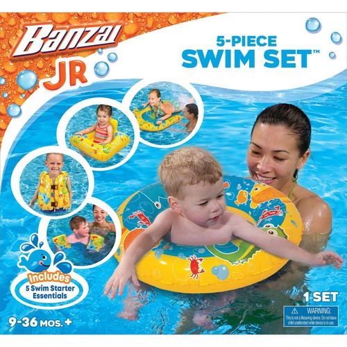Jr. 5-Piece Swim Set (Vest, Arm Floats, Swim Ring, Pool Seat, Kick ...