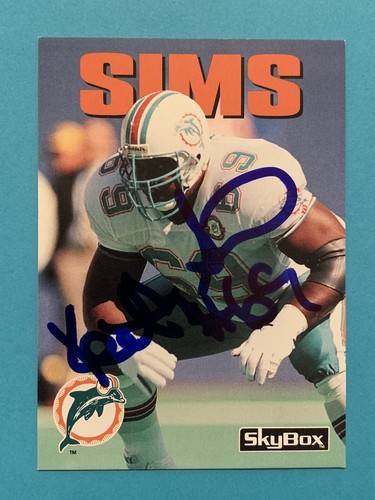 KEITH SIMS Signed 1992 Impact Miami Dolphins Iowa State Cyclones ...