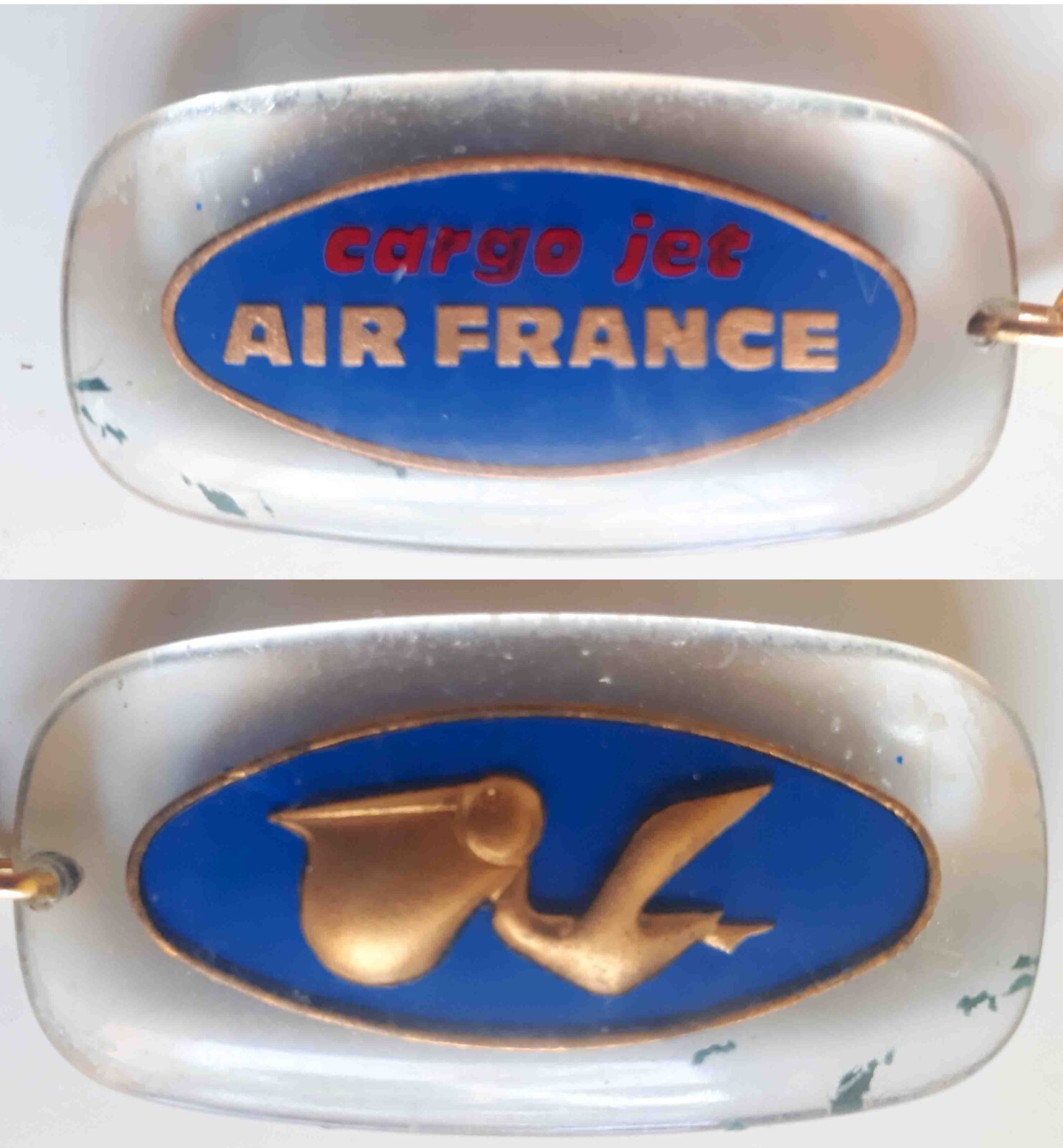 AIR FRANCE CARGO JET SUPER PELICAN Porte-Clés KEY RING KEYCHAIN BOURBON ...