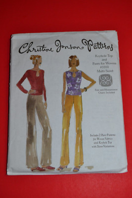 Christine Jonson #1010 sewing pattern, womens pants & keyhole top, size ...