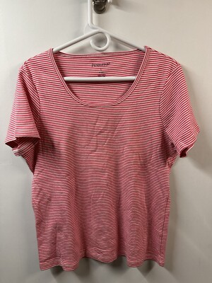 Pendleton women's Large Red and white striped t shirt, 100% cotton | eBay