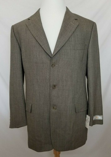 NWT Louis Roth Mens 40R Gray 100% Wool 3 Button Blazer Suit Jacket | eBay