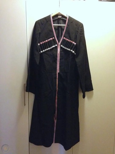New Men Black CHERKESKA Russian Cossack Coat Military Jacket | eBay