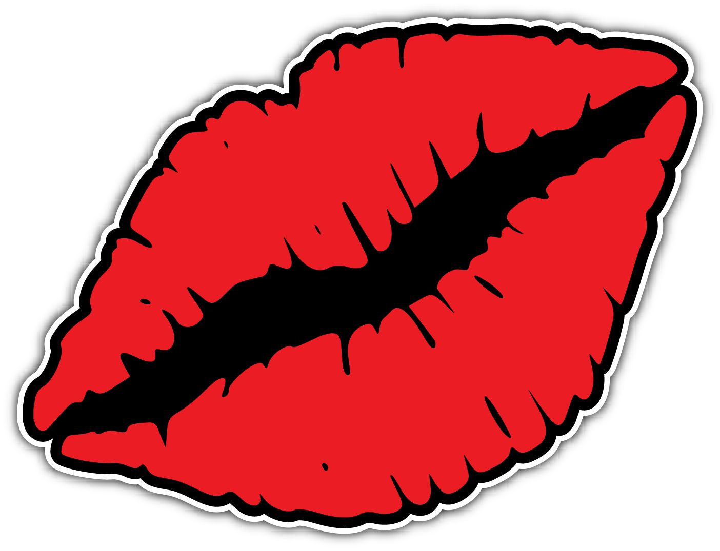 Red Lips Kiss Love Lipstick Mouth Funny Car Bumper Vinyl Sticker Decal ...