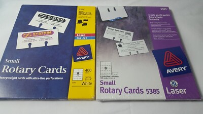 AVERY 5385 LASER PRINTER SMALL ROTARY CARD Rolodex Two Packs 100% NIP+ ...