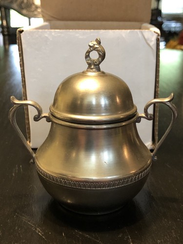 Peltro Art Deco Italian Antique Ornate Sugar Dish 4 x 4. P.F. & C 95% ...