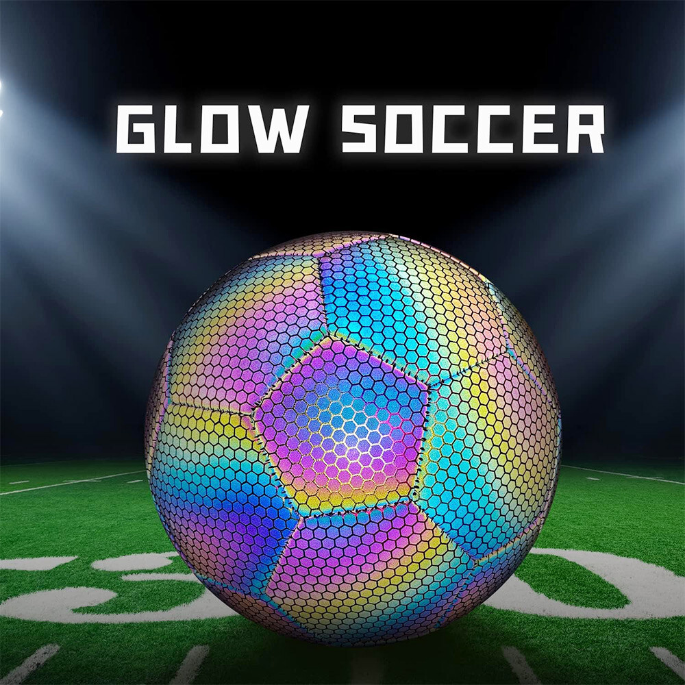 Reflective Soccer Ball Glowing Football Outdoor Training Toy Gift for ...
