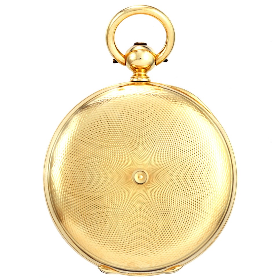 RARE ANTIQUE 18K GOLD 2-TRAIN 8-DAY POCKET WATCH C1860S BY ROBERT GERTH ...