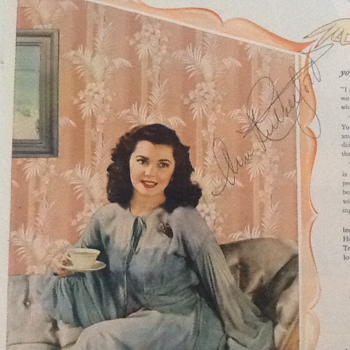 Ann Rutherford SIGNED 1945 Wallpaper Ad 40s Actress GWTW MGM Andy Hardy ...