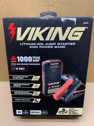 Viking Jump Starter 59527 1000 Peak Amp Jumper Kit - NEW-OPEN BOX | eBay