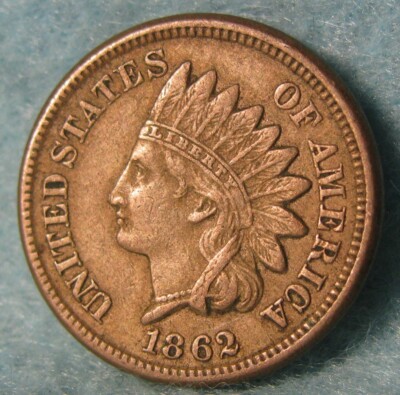 1862 Civil War Era Indian Head Penny Small Cent United States Coin #235 ...