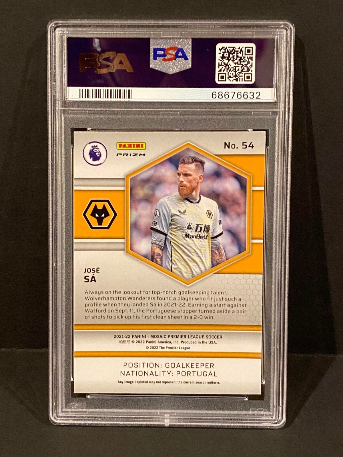 2021-22 Panini Mosaic Premier League Jose Sa #54 Genesis PSA Gem Mint ...