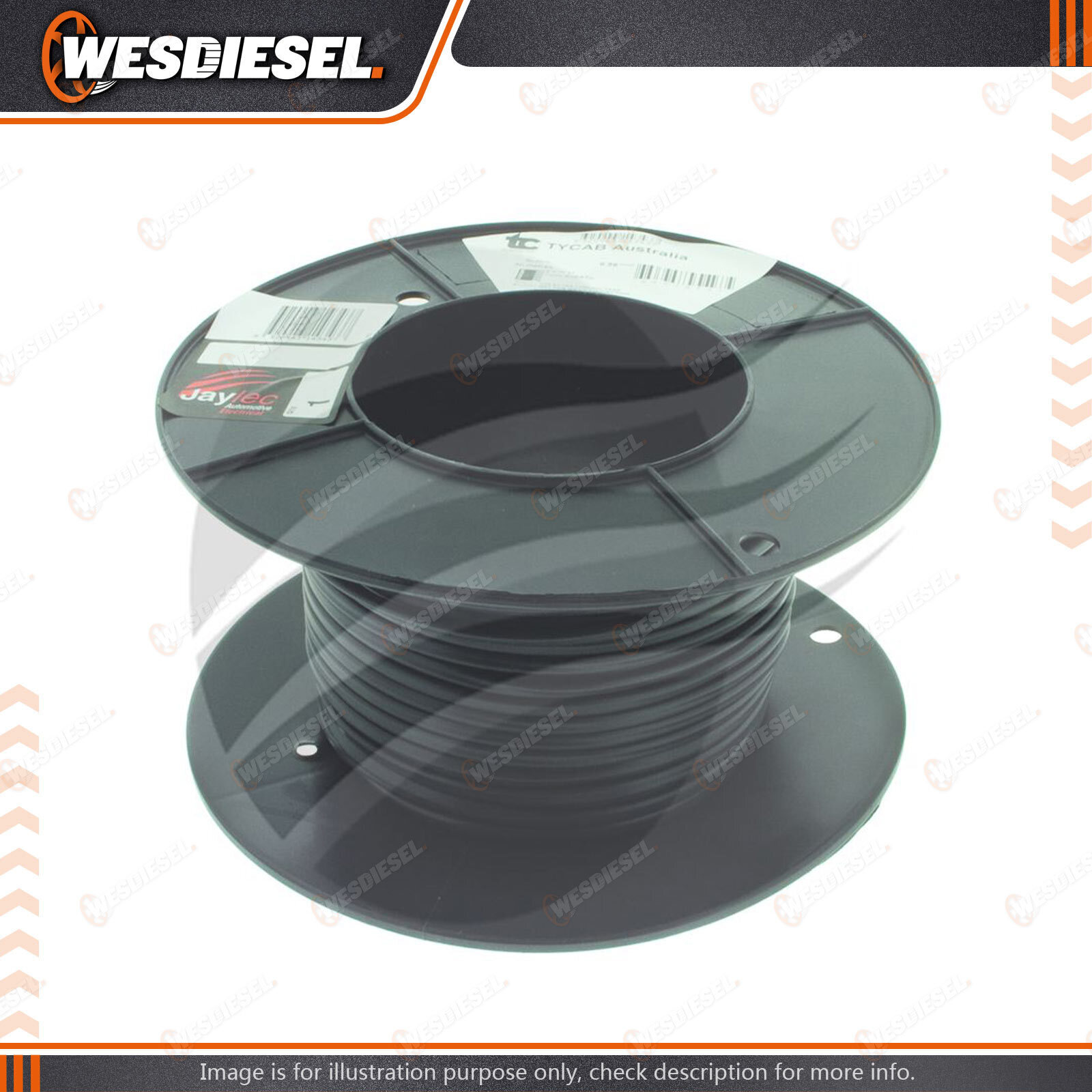 Tycab 2mm Twin Core Cable Red Black W / Black Sheath 100m (7 / 0.32 ...