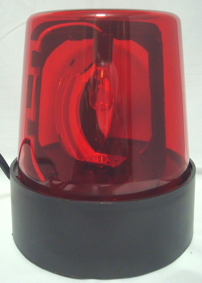 Red 7" Lighted Beacon Party Light Rotating Spinning Flashing Lamp DJ ...