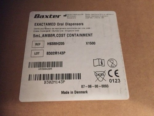 (Case of 1500) BAXTER ExactaMed Amber Oral Medicine Syringe Dispenser ...