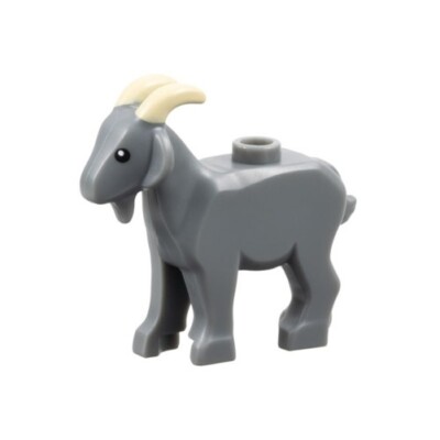 LEGO - Minifig, Animal - Goat with Black Eyes & Tan Horns - Dark Bluish ...