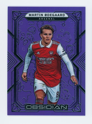 2022-23 Martin Odegaard Panini Obsidian Purple Flood Arsenal Soccer ...