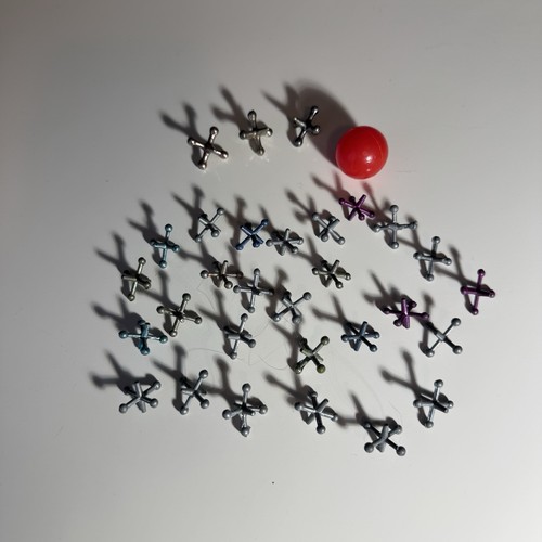 Lot of 30 Vintage Antique Colored Jacks Sturdy Metal JAX Toys Games 1 ...