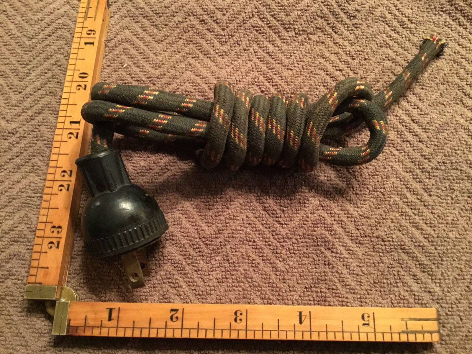 VINTAGE Power Cord Fabric Braided With Rubber Eagle 2 Prong Plug | eBay