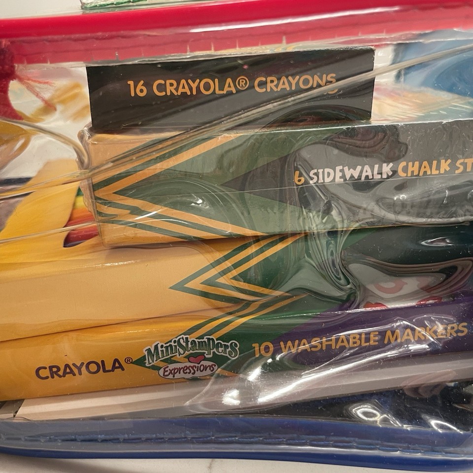 Vintage NOS 1999 Crayola Art Buddy Clear Backpack Crayons Sidewalk ...