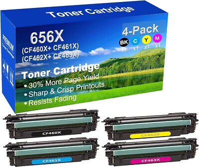 4PK CF460X High Yield Toner For HP 656X Color Laserjet M652dn M652n ...