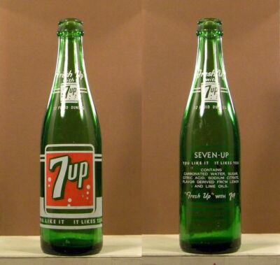 Seven Up 7 Up Fresh Up With Vintage ACL 12 Fluid Ounces Soda Pop Bottle ...