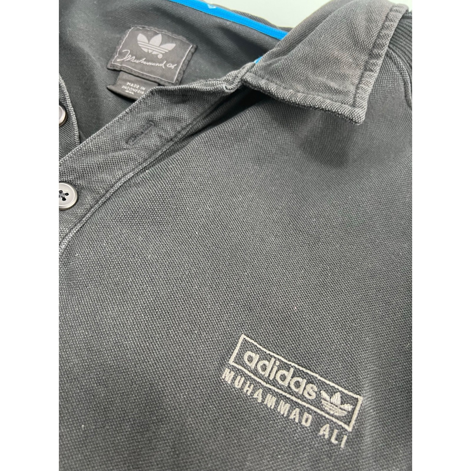 Adidas Muhammad Ali Men Polo Shirt Black XXL 2XL - Gem