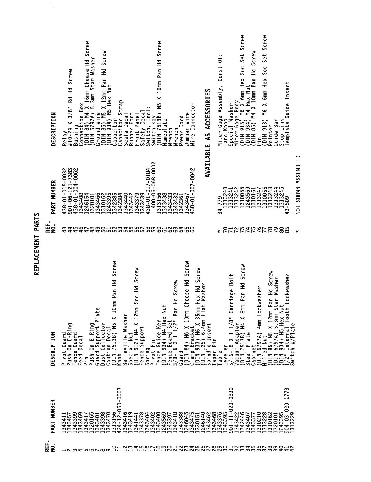 Delta Router/Shaper 43-505,43-506, 43-513 Instruct & Parts Manual #2034 ...