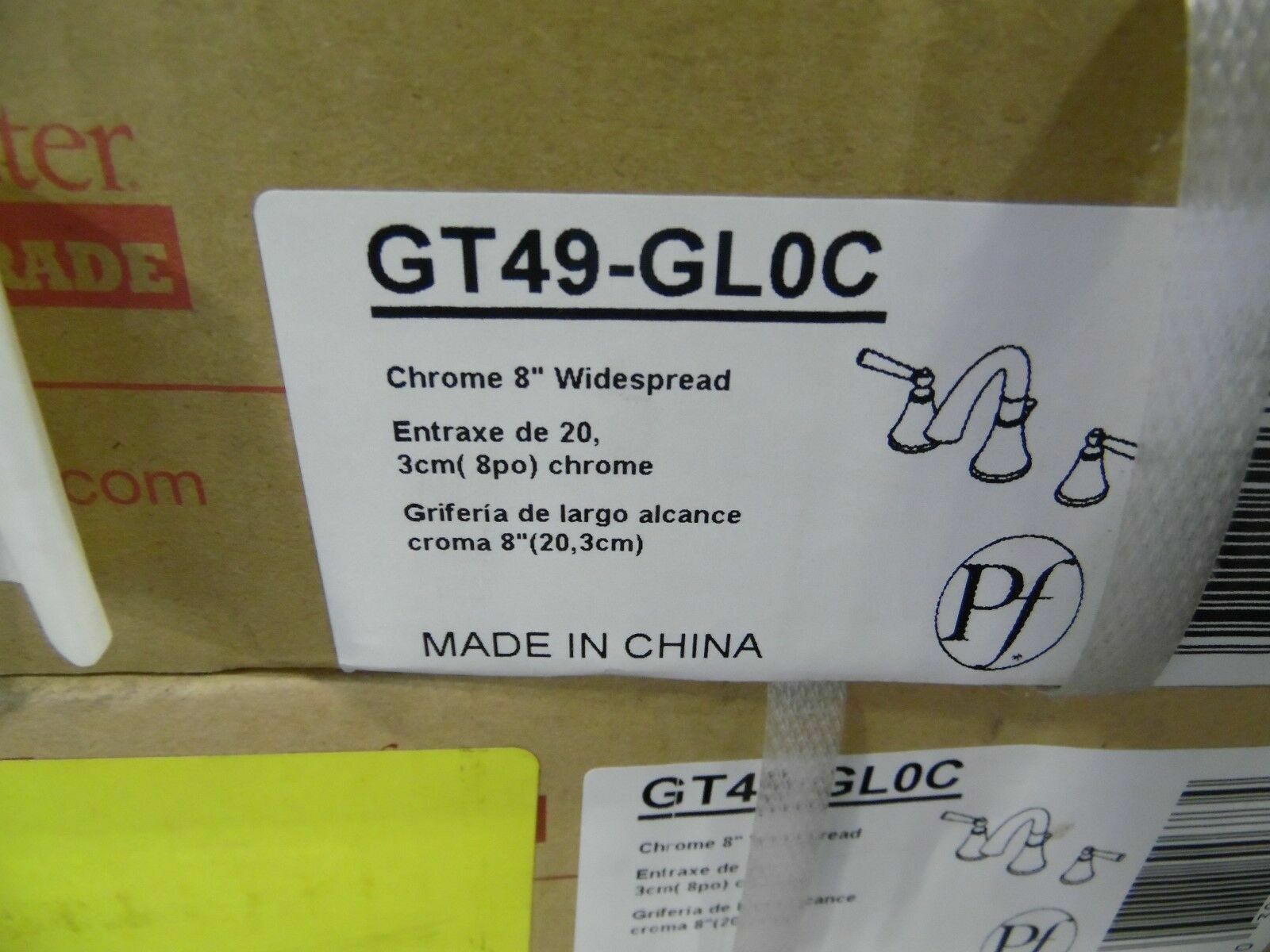 Pfister GT49-GL0C Pfister Saxton LAV 49 SX 8IN WS 2HDL Polished Chrome ...
