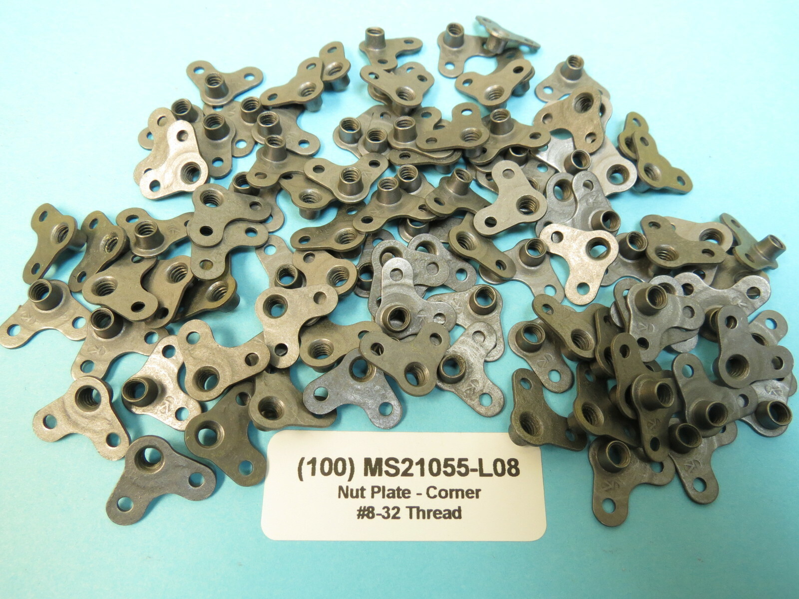 (100) #8-32 Corner Nut Plate Aircraft Aerospace Military Standards ...