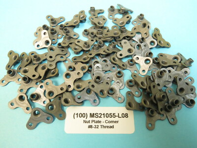 (100) #8-32 Corner Nut Plate Aircraft Aerospace Military Standards ...
