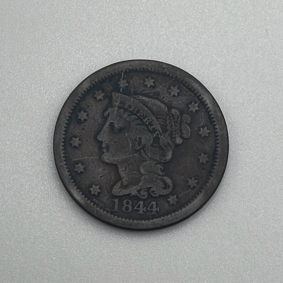 1844 Braided Hair Large Cent 1c | eBay