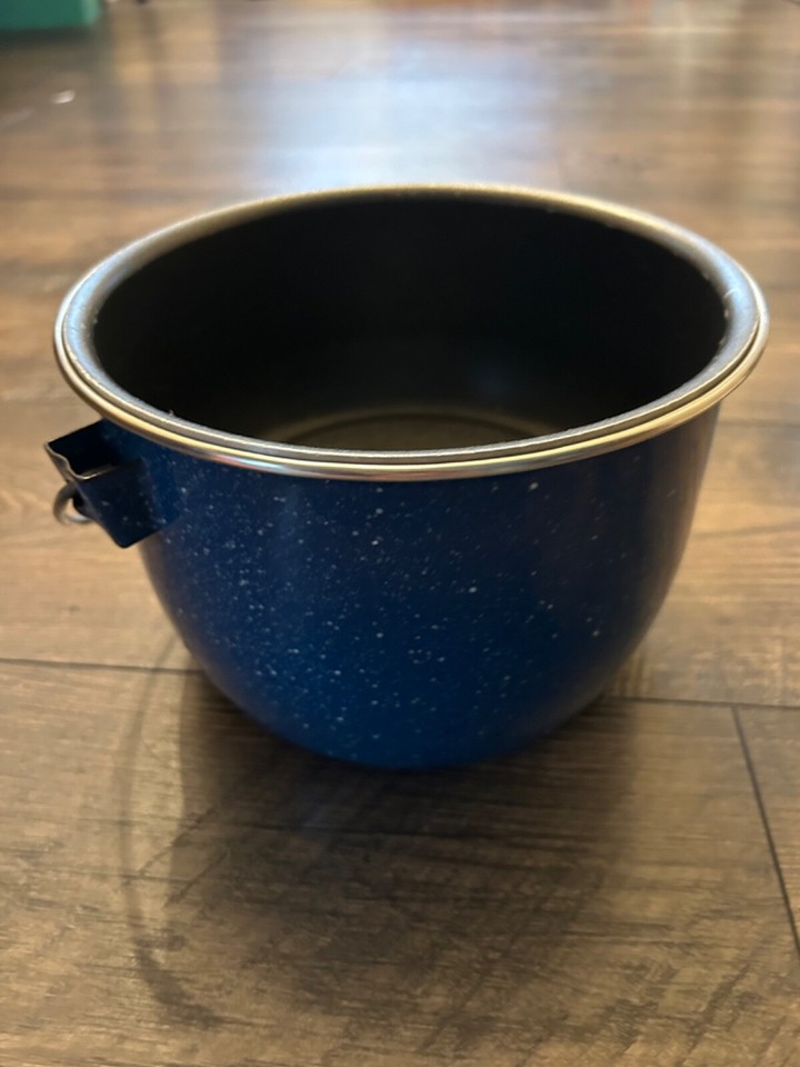Vintage Blue Speckled Enamelware Graniteware Stock Cooking Pot w/ Lid ...