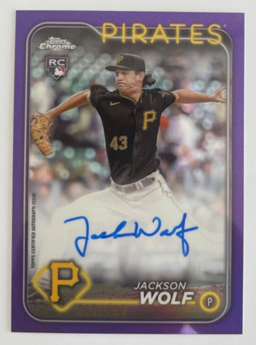 2024 Topps Chrome MLB Purple Refractor AUTO Jackson Wolf 062/250 RC RA ...