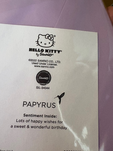 Papyrus Hello Kitty Happy Birthday Pink Glitter Birthday Cake Hearts ...