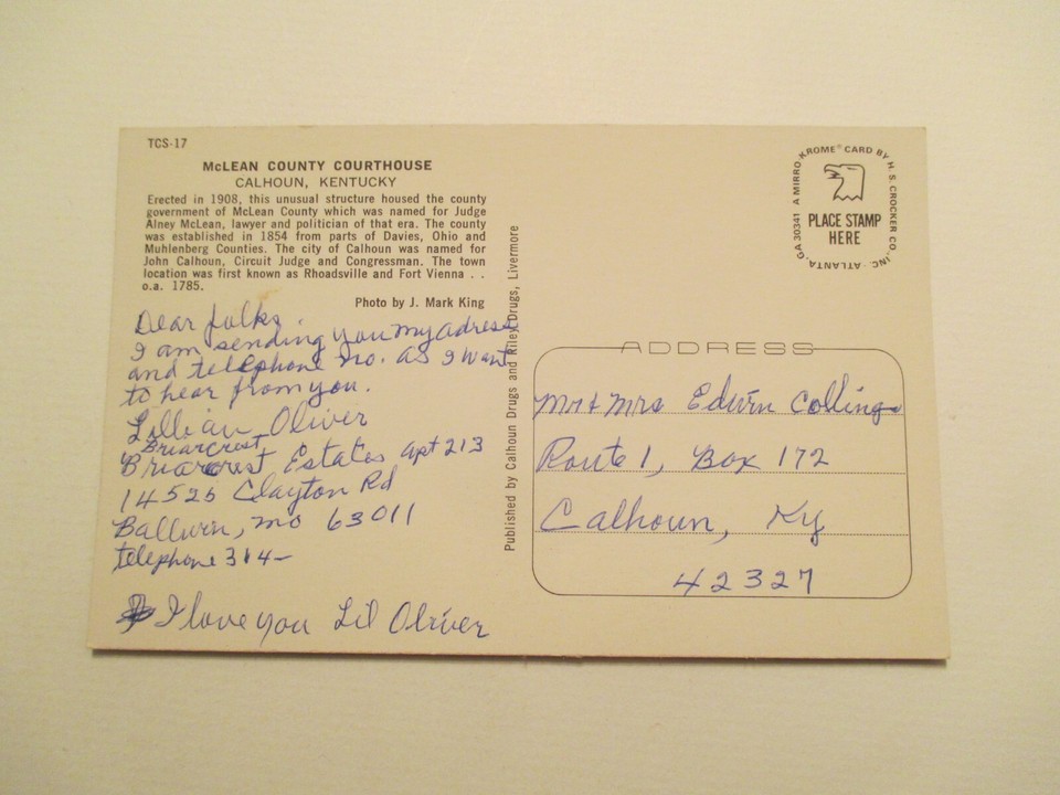 Calhoun Kentucky Postcard McLean County Courthouse KY | eBay