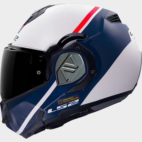 LS2 FF906 Advant Swipe White Blue Flip Back Modular Motorcycle Helmet ...