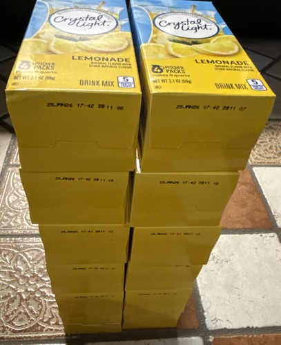 (12 boxes Ct) Crystal Light Lemonade Drink Mix 8-Quart, 2.1-Ounce ...