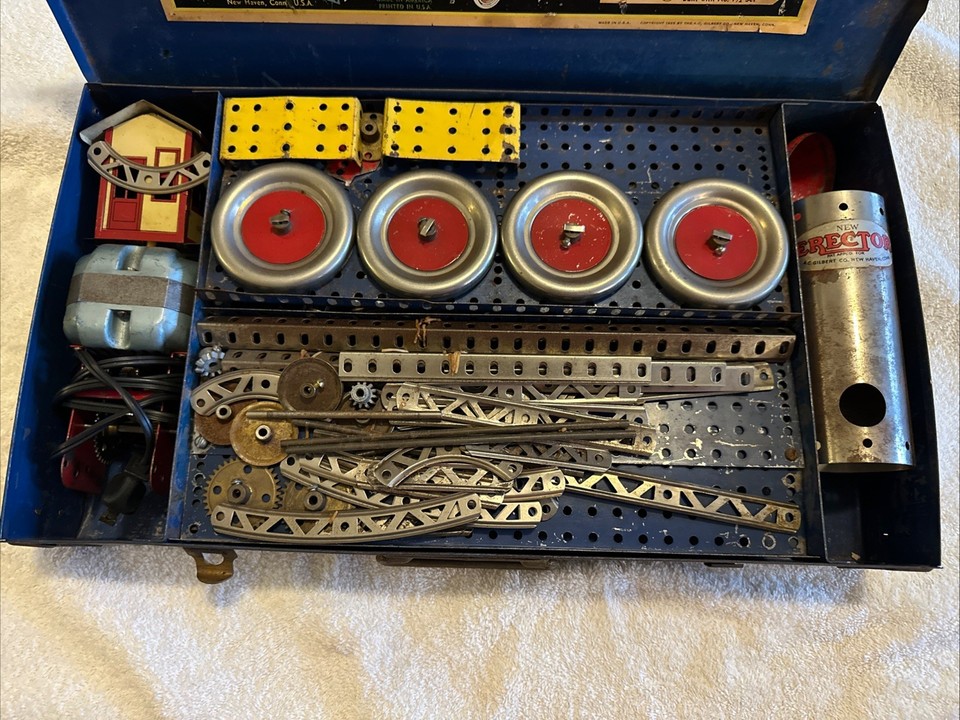 Vtg 1935 Erector Set A.C. Gilbert Co. Ferris Wheel Delivery Truck Blue ...