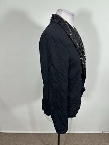 Adrianna Papell Women’s Black Color Sequin Long Sleeve Jacket Size M | eBay