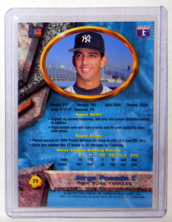 1994 "Bowman’s Best" Jorge Posada Rookie Card #29 - NY Yankees | eBay