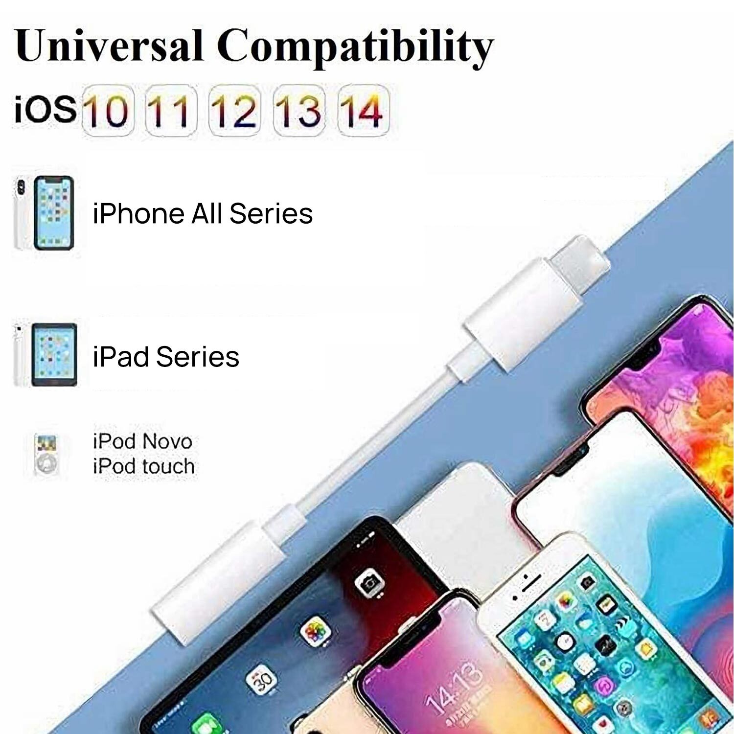 2X USB C iPhone To AUX 3.5mm Audio Headphone Jack Adapter Cable For ...