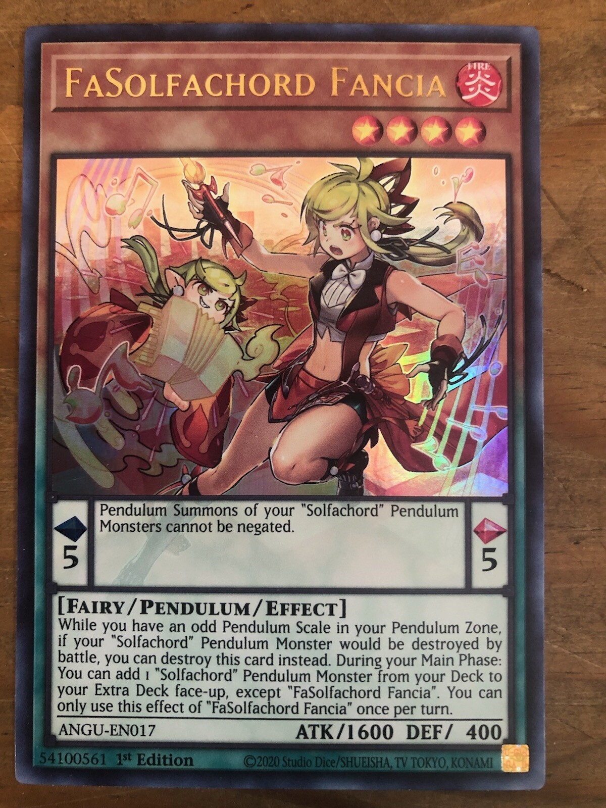 YuGiOh! FaSolfachord Fancia ANGU-EN017 ULTRA RARE HOLO 1st EDITION | eBay