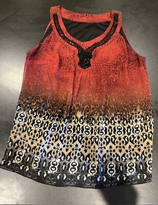 LILY Sweet Flowy Red, Animal Print Tunic Top/Blouse Sz 2XL | eBay