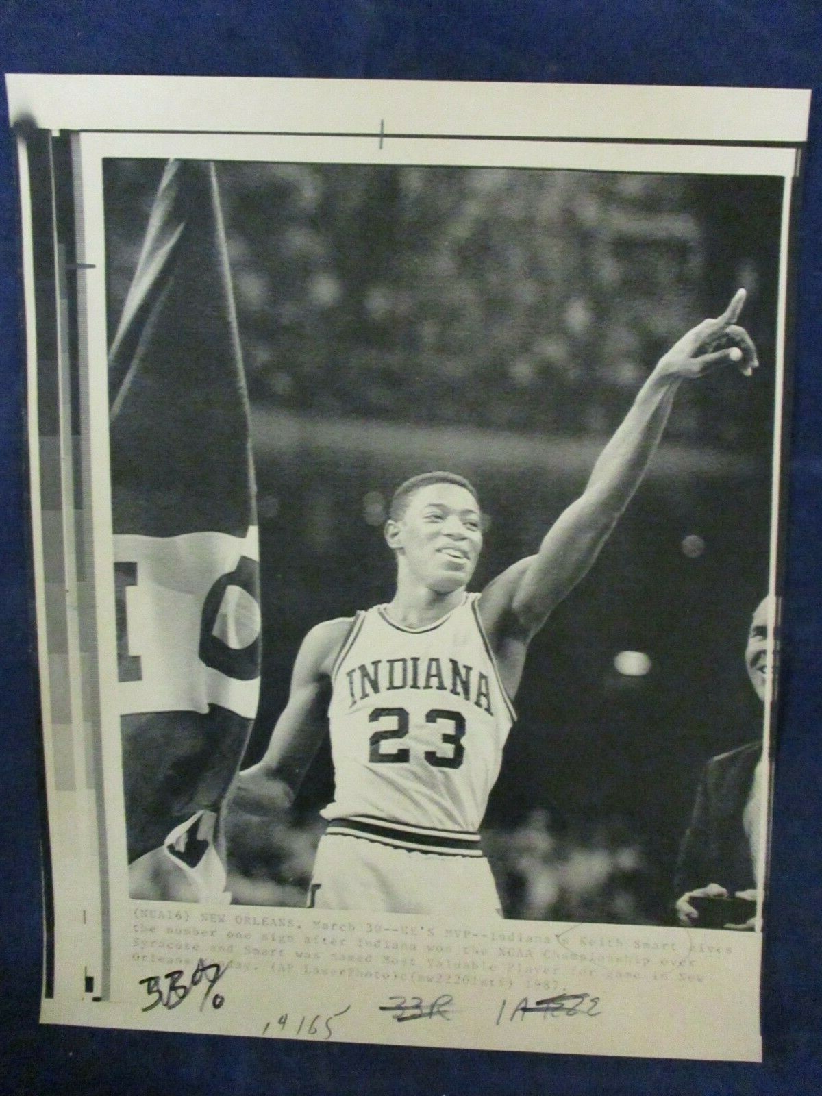 1987 NCAA Keith Smart Indiana U Champions vs Syracuse Vintage Wire ...
