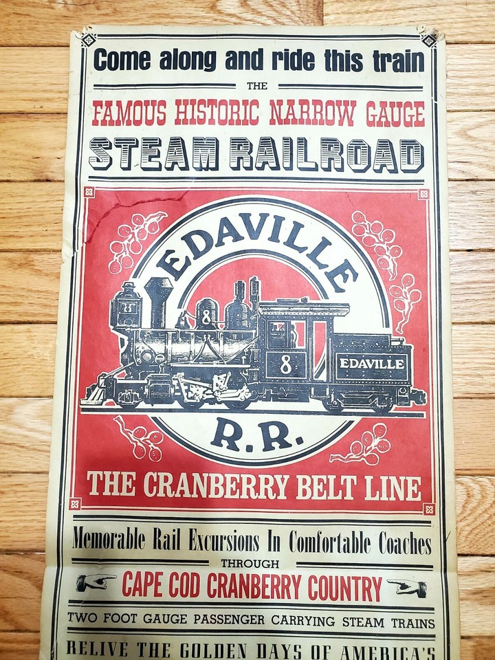 Edaville Railroad Historic Ad Poster 34" x 12" | eBay