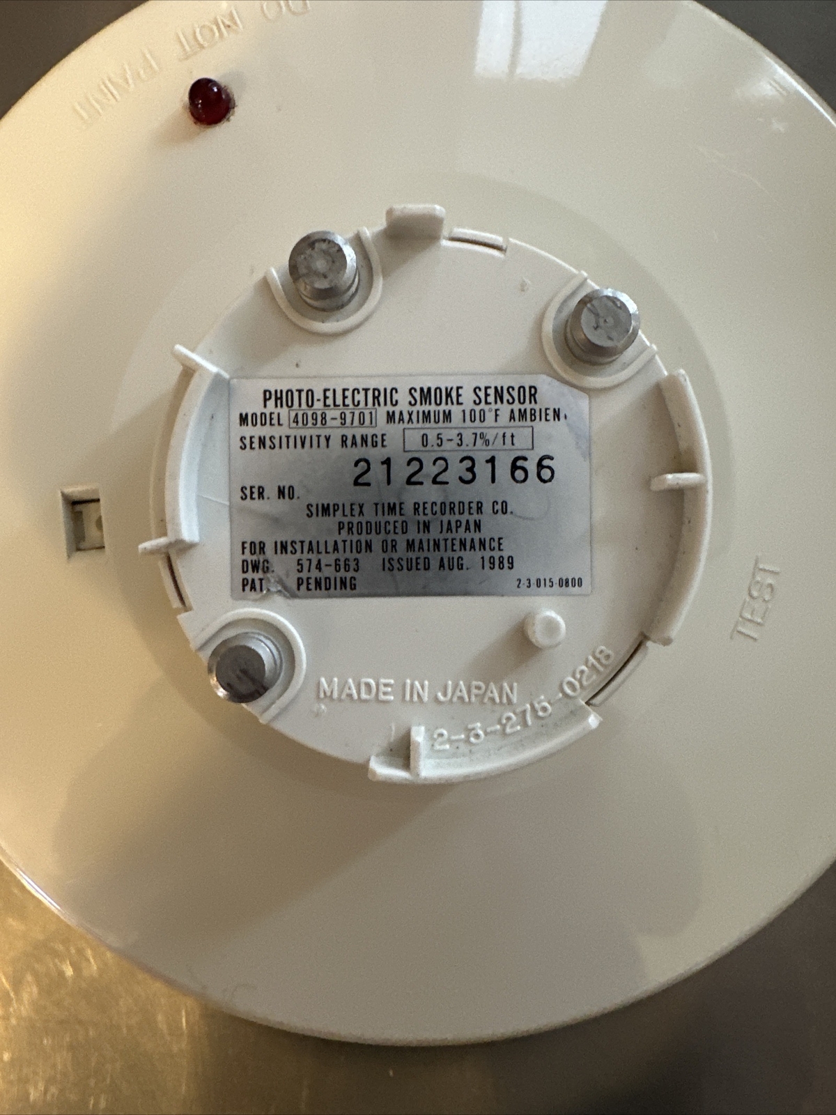 SIMPLEX 4098-9701 TRUEALERT SMOKE DETECTOR ADDRESSABLE HEAD WITH BASE ...