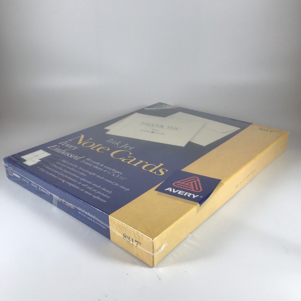 Avery 8317 Embossed Ivory Note Cards - 60 Cards + 60 Envelopes 4 1/4" x ...